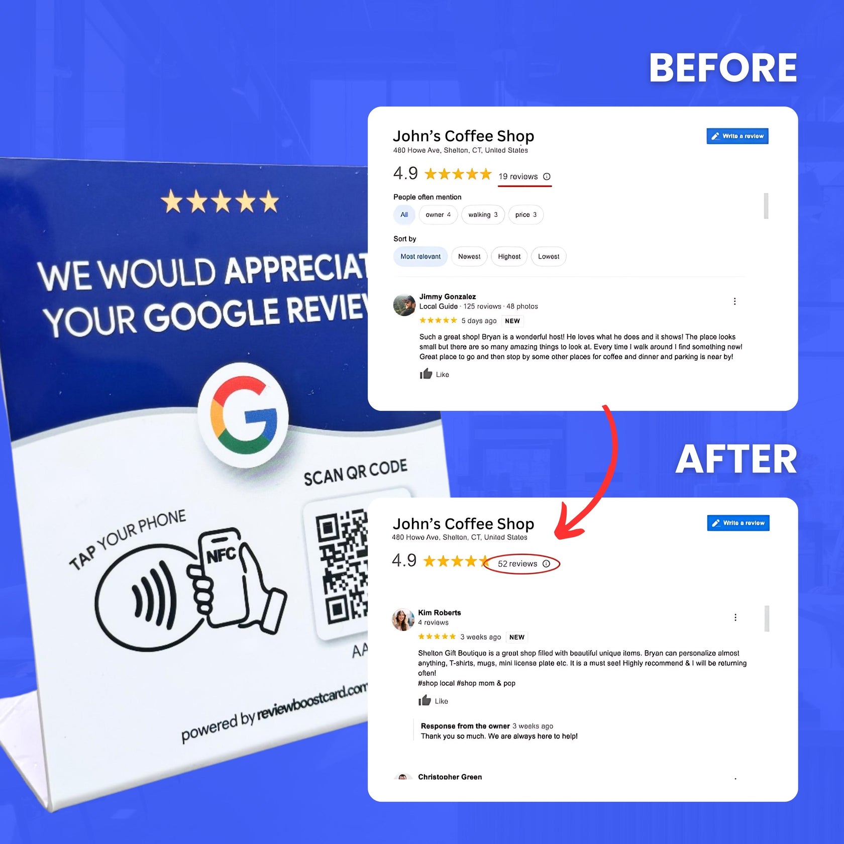 Google Reviews Stand – NFC Display Stand | ReviewBoost Australia