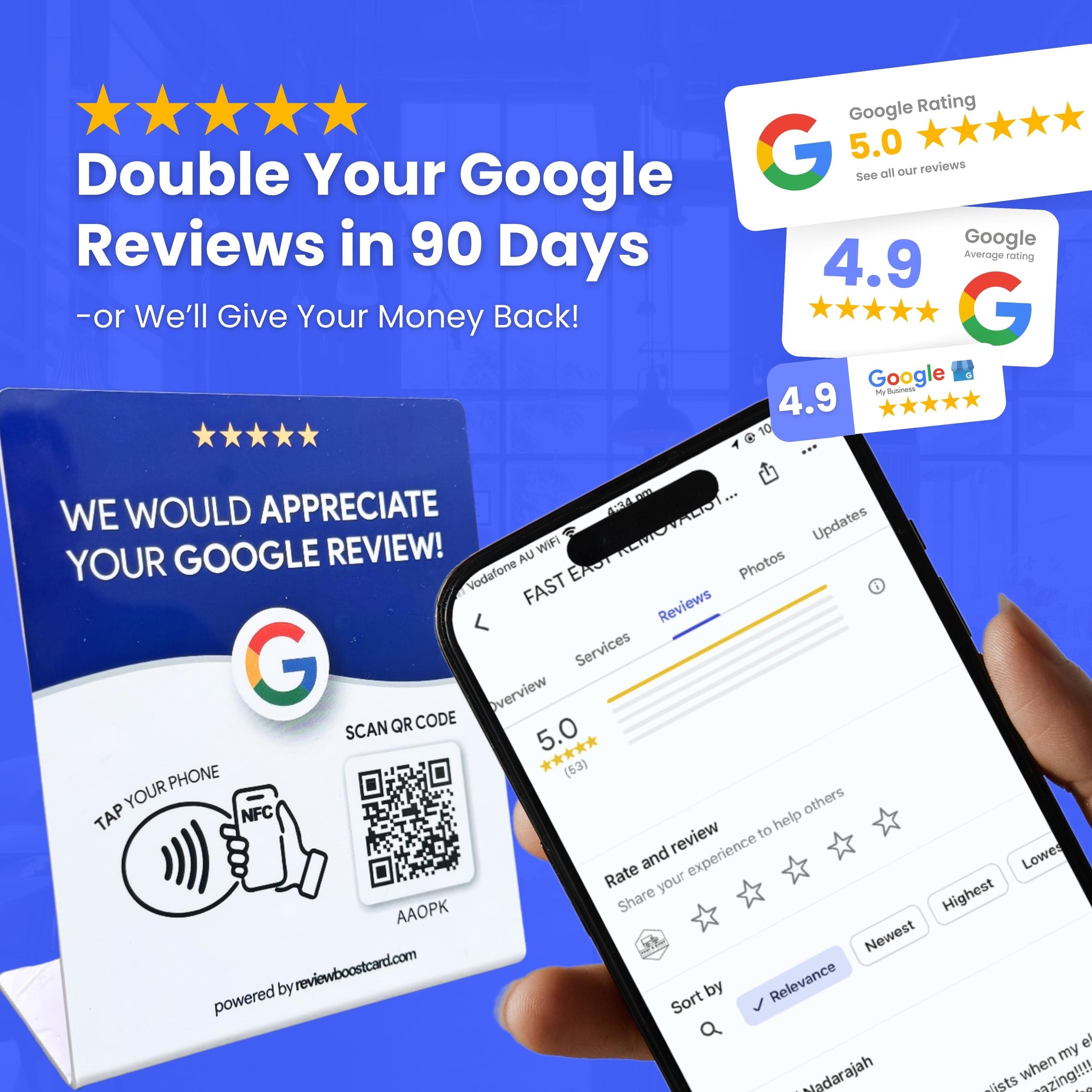 Google Reviews Stand – NFC Display Stand | ReviewBoost Australia